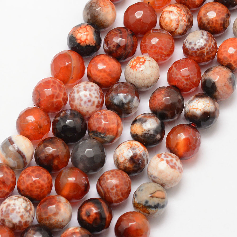 Natural Fire Crackle Agate Bead Strands - Beadpark.com
