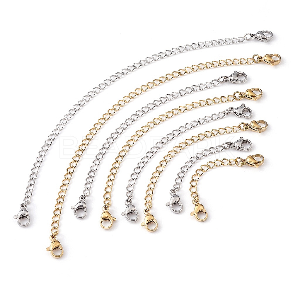 8 Strands 8 Styles 304 Stainless Steel Chain Extender - Beadpark.com
