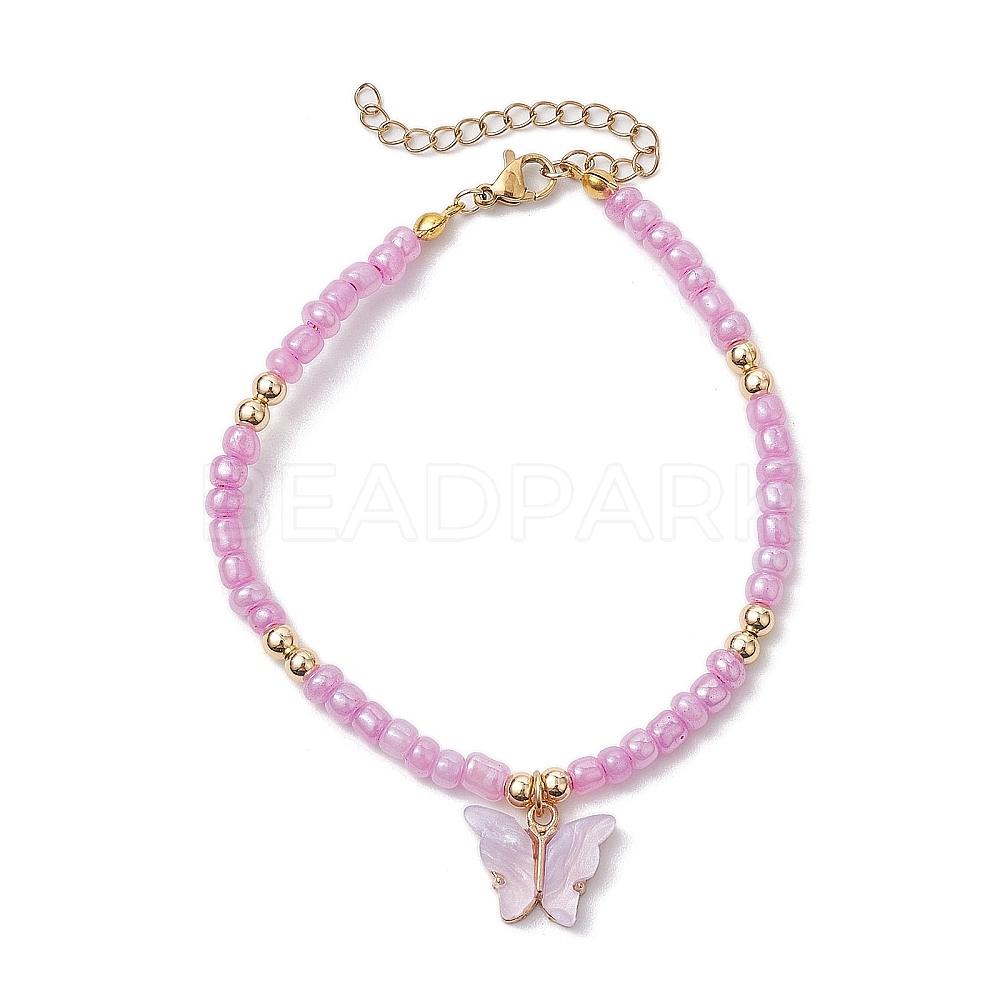 Butterfly Alloy Acrylic Charm Bracelets - Beadpark.com