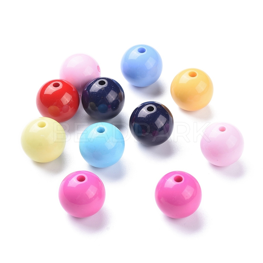 Solid Chunky Bubblegum Acrylic Ball Beads - Beadpark.com