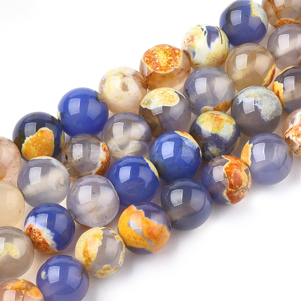 Natural Fire Crackle Agate Beads Strands - Beadpark.com