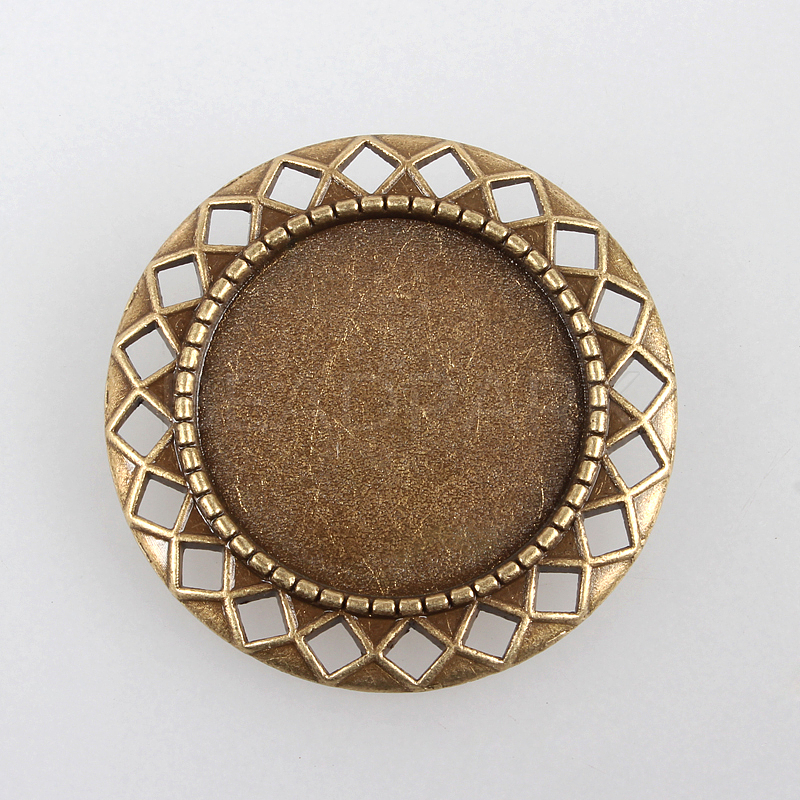 Vintage Alloy Brooch Cabochon Bezel Settings - Beadpark.com