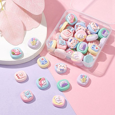 40Pcs 8 Styles Opaque Cute Cartoon Resin Cabochons - Beadpark.com